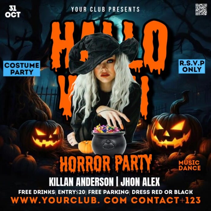 Halloween horror party Template | PosterMyWall