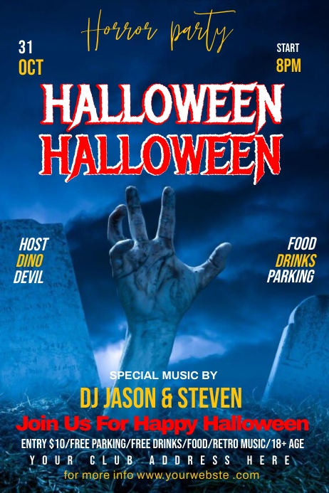 Halloween Horror Party Template | PosterMyWall
