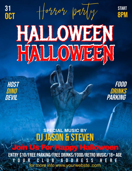 Halloween Horror Party Template | PosterMyWall