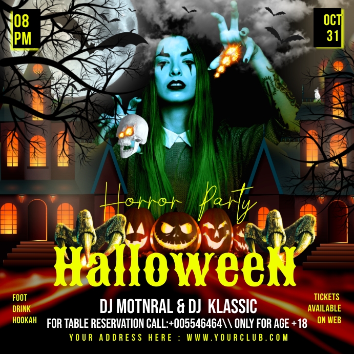 Halloween horror party Template | PosterMyWall