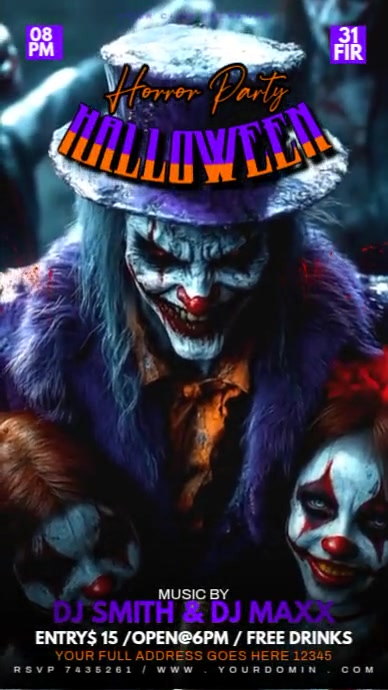 Halloween Horror party Template | PosterMyWall