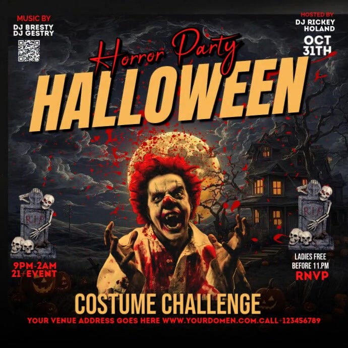 Halloween horror party Template | PosterMyWall