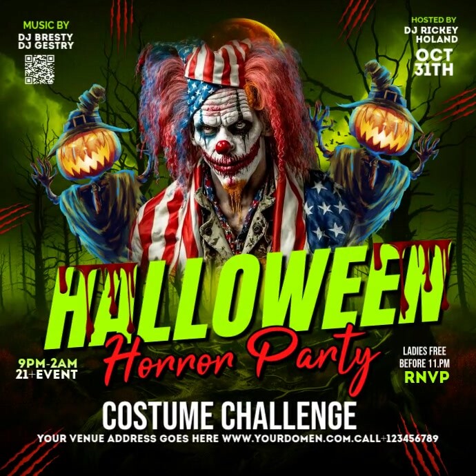 Halloween horror party Template | PosterMyWall