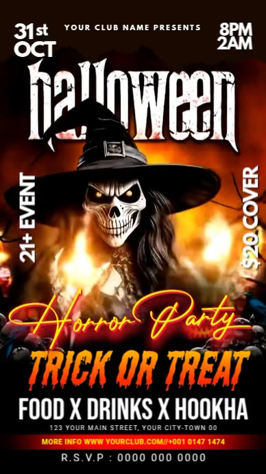 halloween horror party Template | PosterMyWall