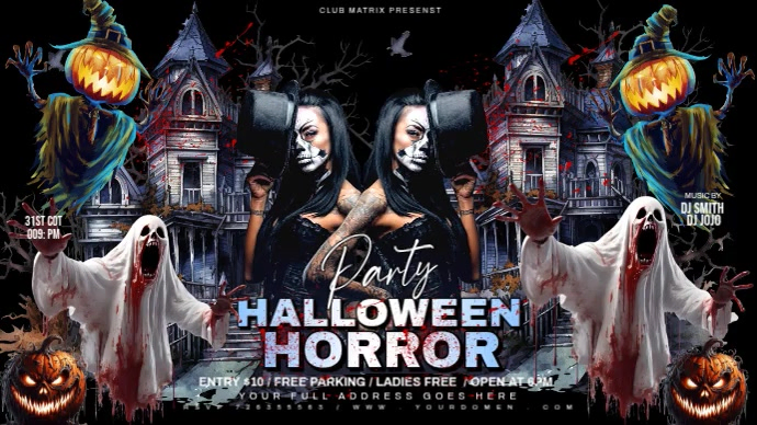 Halloween horror party Template | PosterMyWall