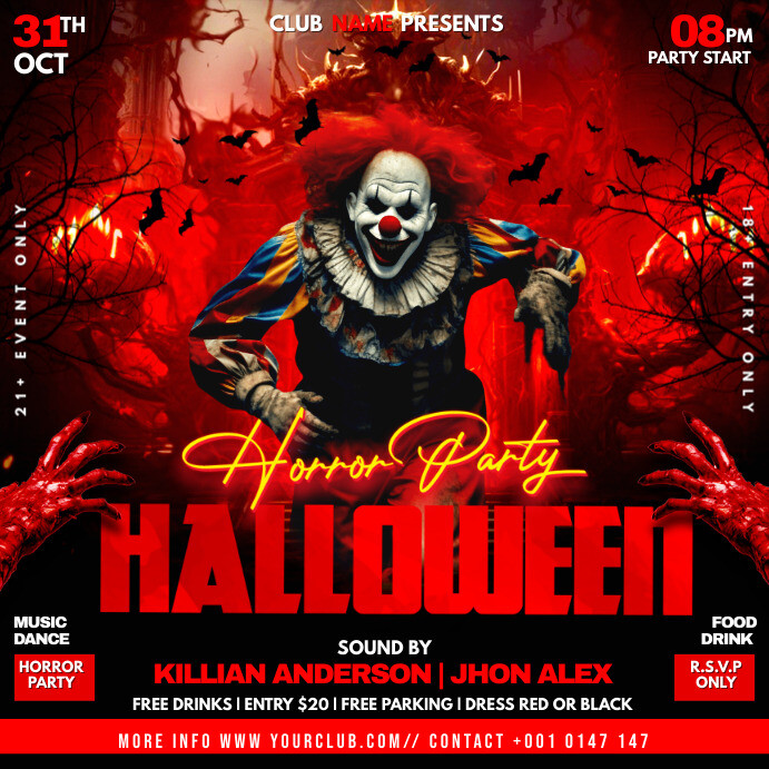 halloween horror party flyer Template | PosterMyWall