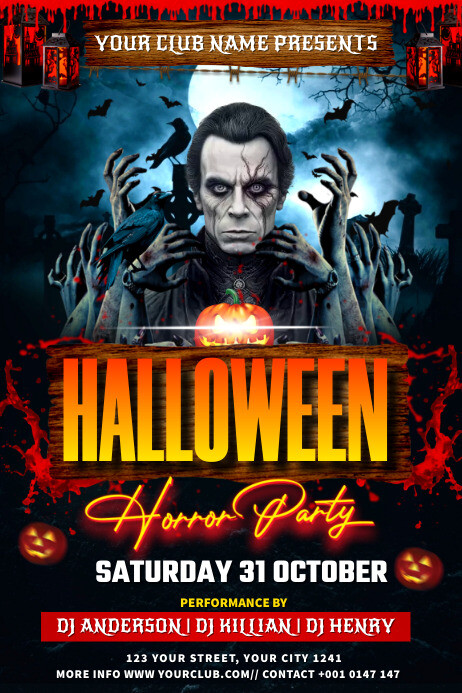 halloween horror party flyer Template | PosterMyWall