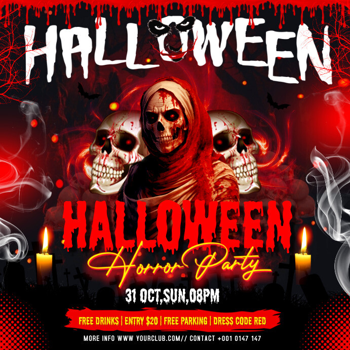 halloween horror party flyer Template | PosterMyWall