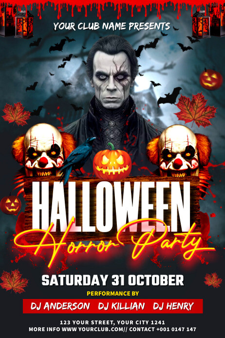 halloween horror party flyer Template | PosterMyWall