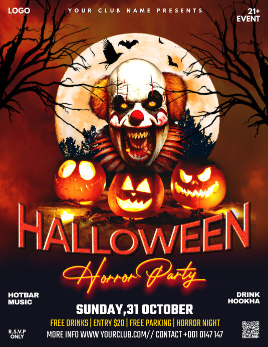 halloween horror party flyer Template | PosterMyWall