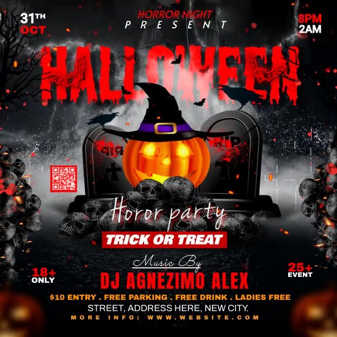 Halloween horror Party flyer Template | PosterMyWall