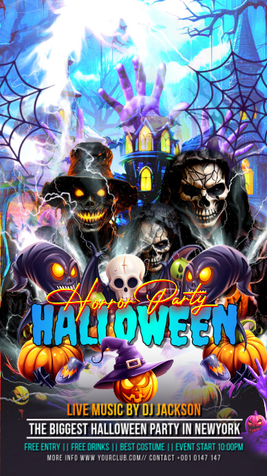 halloween horror party flyer Template | PosterMyWall