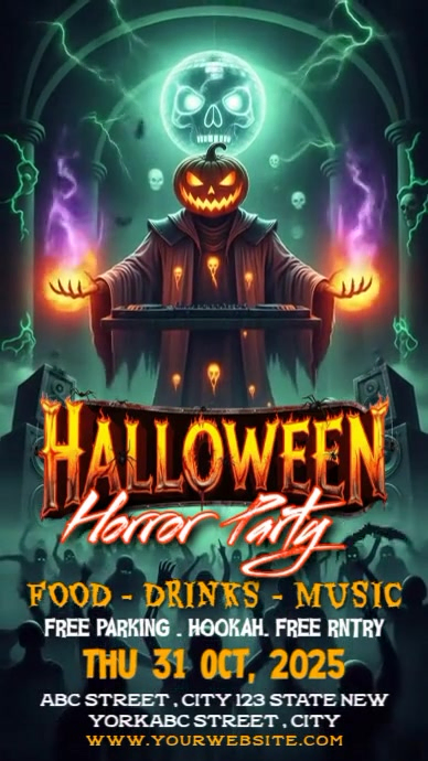 Halloween Horror Party Instagram Reel Template | PosterMyWall