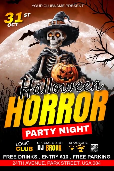 Halloween Horror Party Night Template | PosterMyWall
