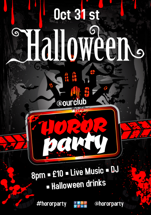 Halloween Horror Party Poster Template | PosterMyWall
