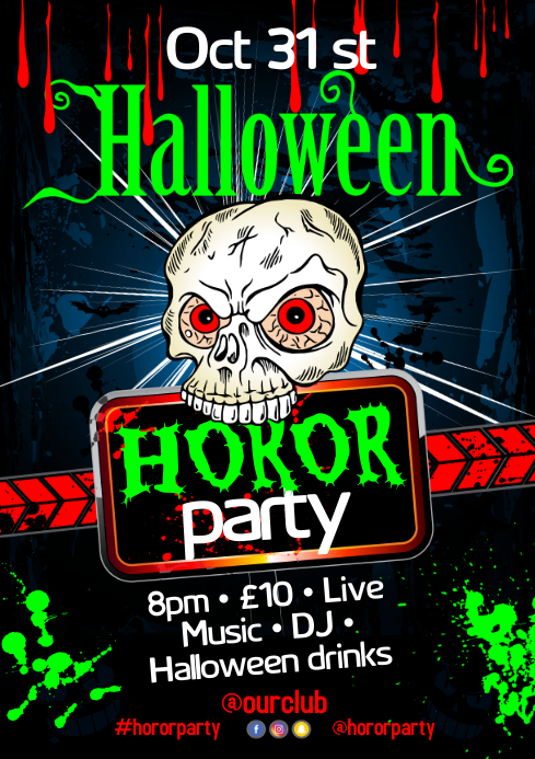 Halloween Horror Party Poster Template | PosterMyWall