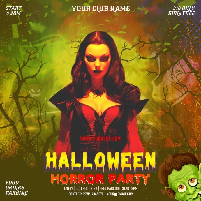 halloween horror party video ads flyer Template | PosterMyWall