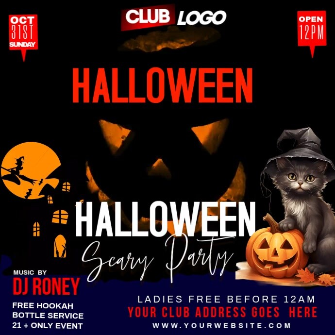 halloween /horror/spooky/trick or treat party Template | PosterMyWall