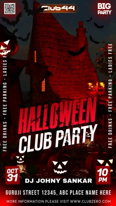 halloween /horror/spooky/trick or treat party Template | PosterMyWall