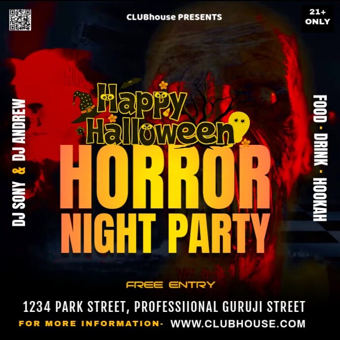 halloween /horror/spooky/trick or treat party Template | PosterMyWall