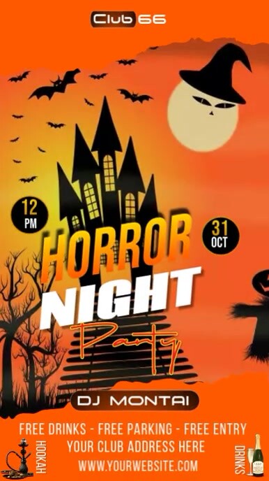halloween /horror/spooky/trick or treat party Template | PosterMyWall