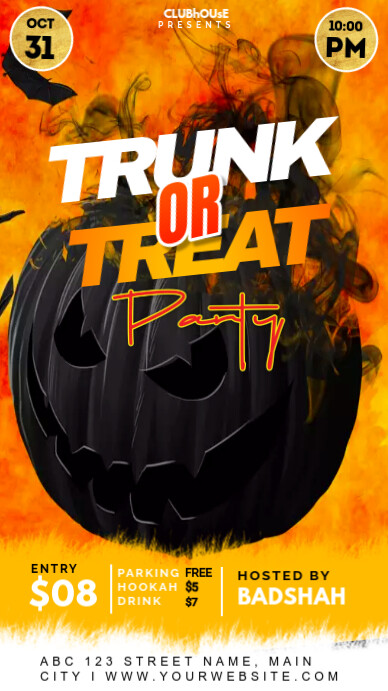 halloween /horror/spooky/trick or treat party Template | PosterMyWall