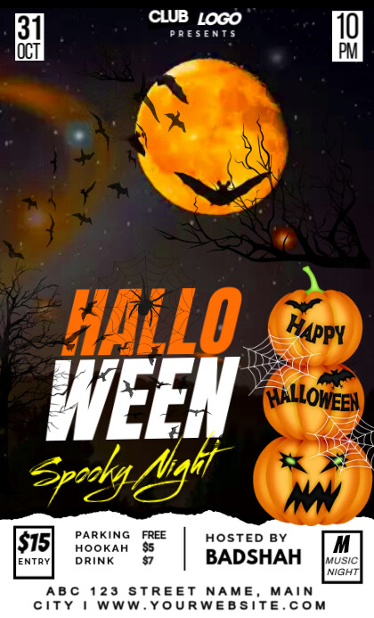 halloween /horror/spooky/trick or treat party Template | PosterMyWall