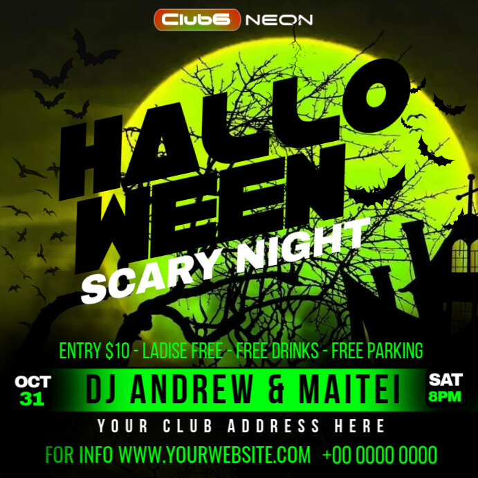 halloween /horror/spooky/trick or treat party Template | PosterMyWall