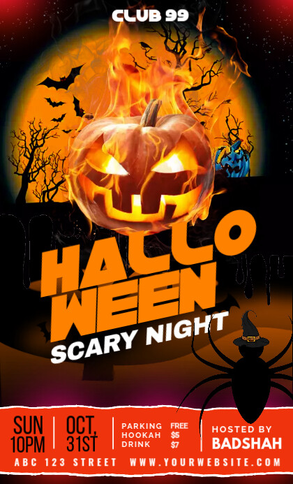 halloween /horror/spooky/trick or treat party Template | PosterMyWall
