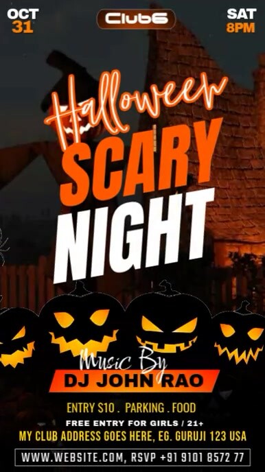 halloween /horror/spooky/trick or treat party Template | PosterMyWall