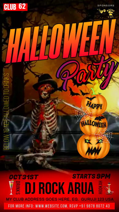 halloween /horror/spooky/trick or treat party Template | PosterMyWall