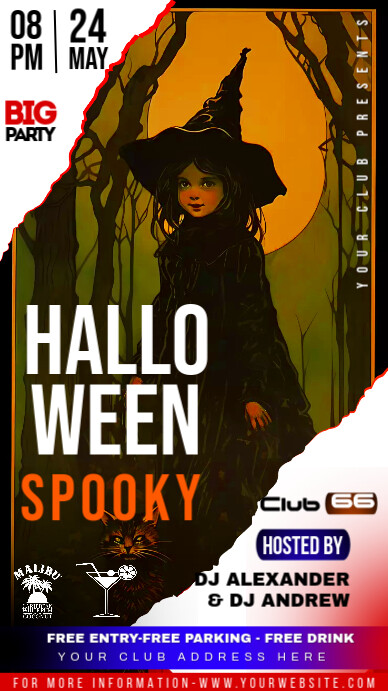 halloween /horror/spooky/trick or treat party Template | PosterMyWall