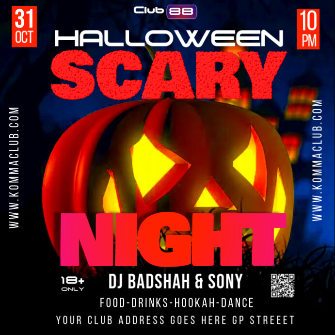 halloween /horror/spooky/trick or treat party Template | PosterMyWall