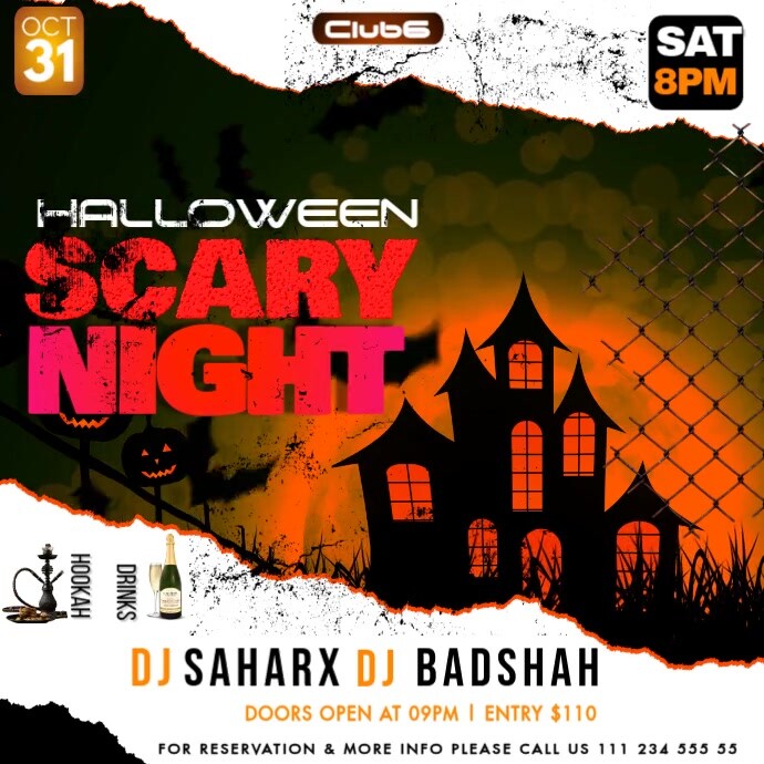 Plantilla de halloween /horror/spooky/trick or treat party | PosterMyWall