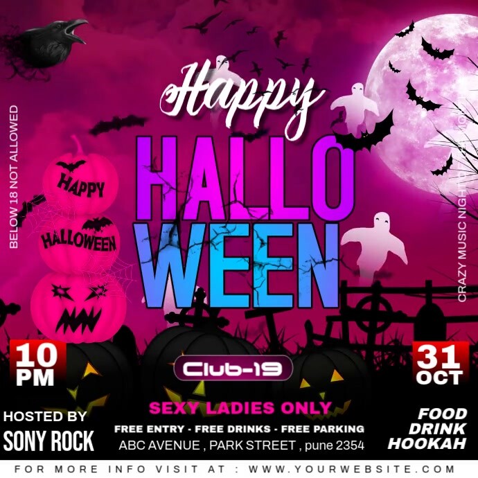 halloween /horror/spooky/trick or treat party Template | PosterMyWall