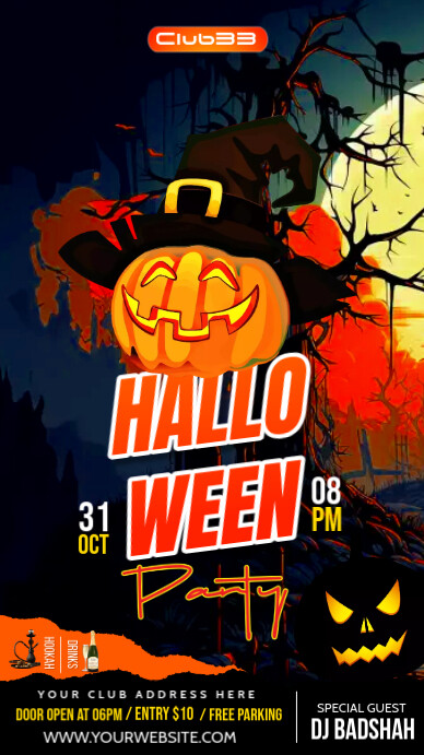 halloween /horror/spooky/trick or treat party Template | PosterMyWall