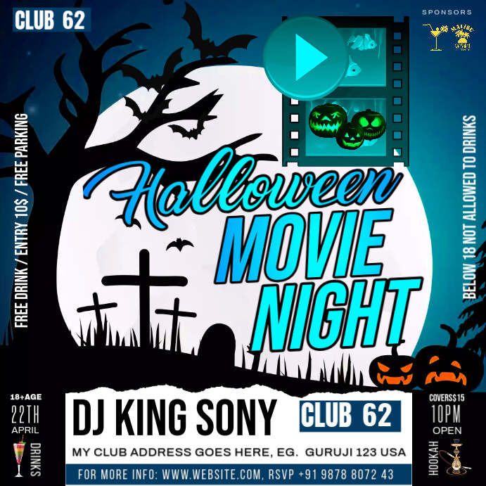 halloween /horror/spooky/trick or treat party Template | PosterMyWall