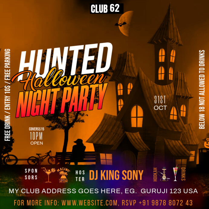 halloween /horror/spooky/trick or treat party Template | PosterMyWall