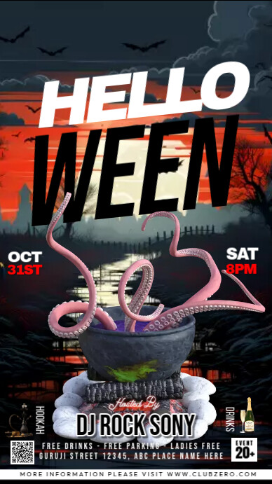 halloween /horror/spooky/trick or treat party Template | PosterMyWall