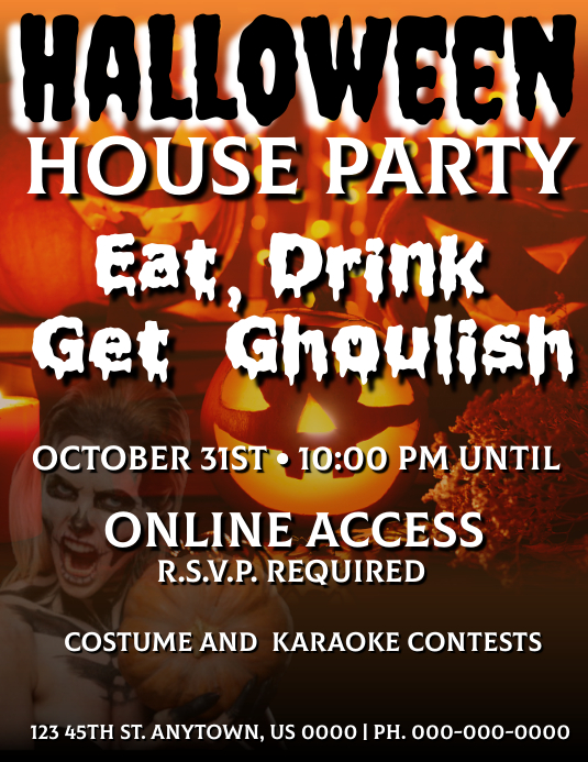 Halloween House Party Template | PosterMyWall