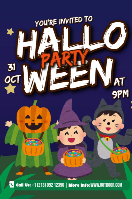 Halloween Kids Costume Party Flyer Template | PosterMyWall