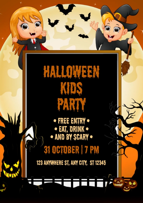 Halloween Kids Party Template | PosterMyWall