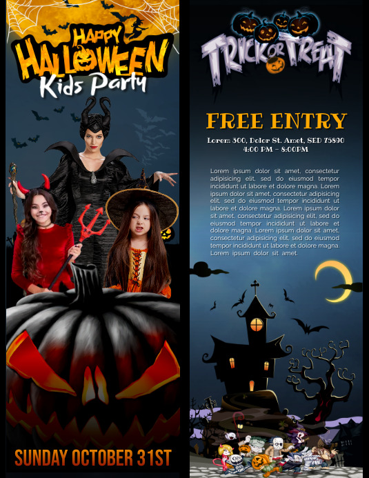Halloween Kids Party - Flyer Template | PosterMyWall