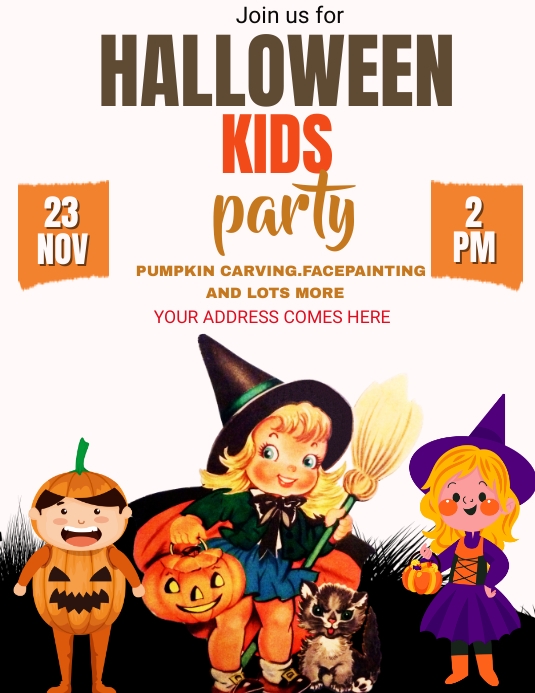 halloween kids party poster Template | PosterMyWall