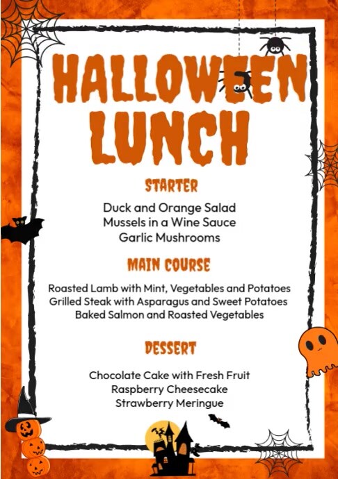 Halloween Lunch Template | PosterMyWall