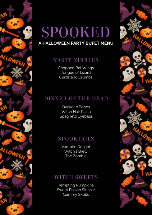 Halloween Menu A4 Template | PosterMyWall