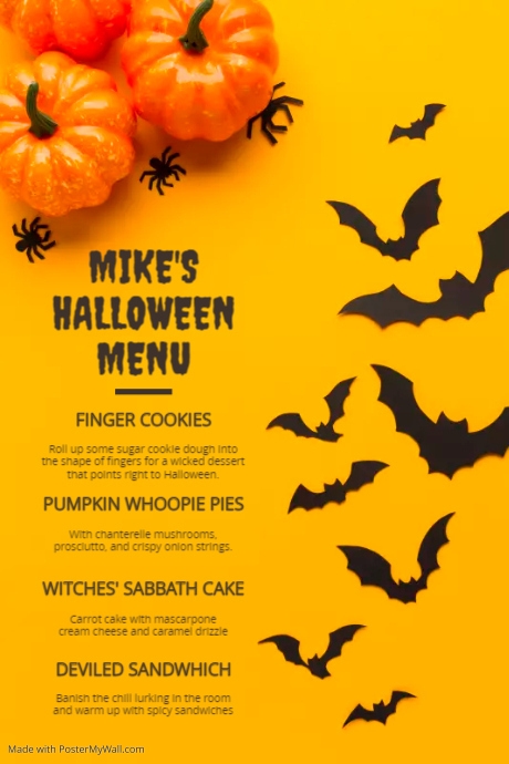 Halloween Menu A6 Template | PosterMyWall