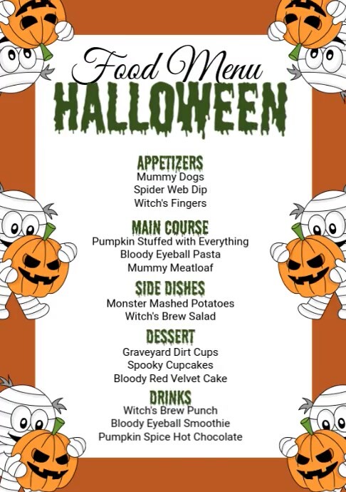 Halloween Menu Ads Template | PosterMyWall