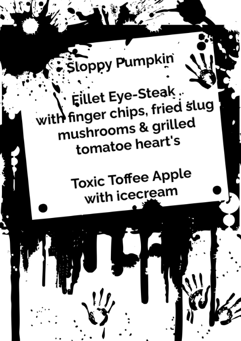 Halloween Menu black&white Template | PosterMyWall