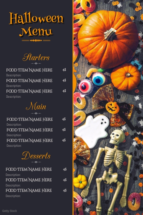 Halloween Menu Template Special Halloween Menus By Guuver